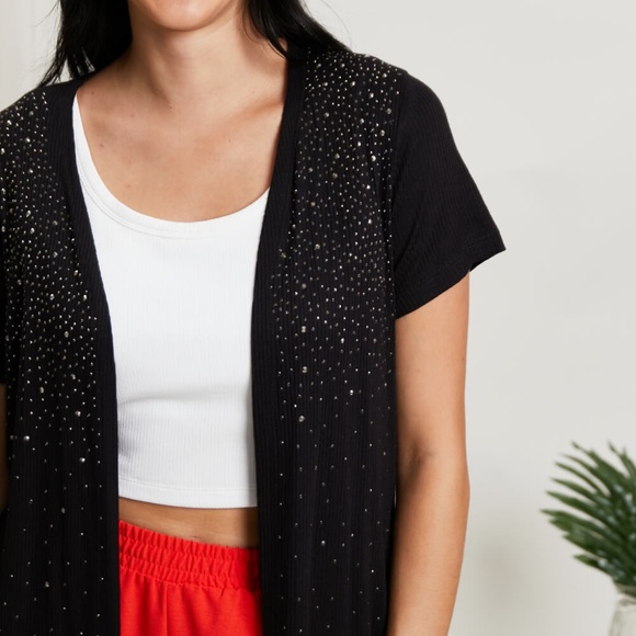 Vocal | Sweaters | Vocal See You At Eight Full Size Studded Duster ...